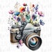 Floral Photo Camera, Vintage Design Png, Commercial Use, Diy Invite ...