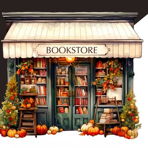Autumn Bookstore Digital Fall Designs for Fall Home Decor, Kindle ...
