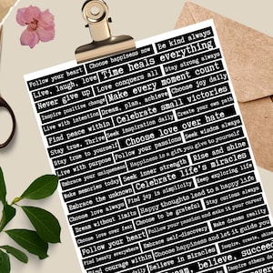 Printable Positive Motivational Quotes Stickers for Junk Journal ...