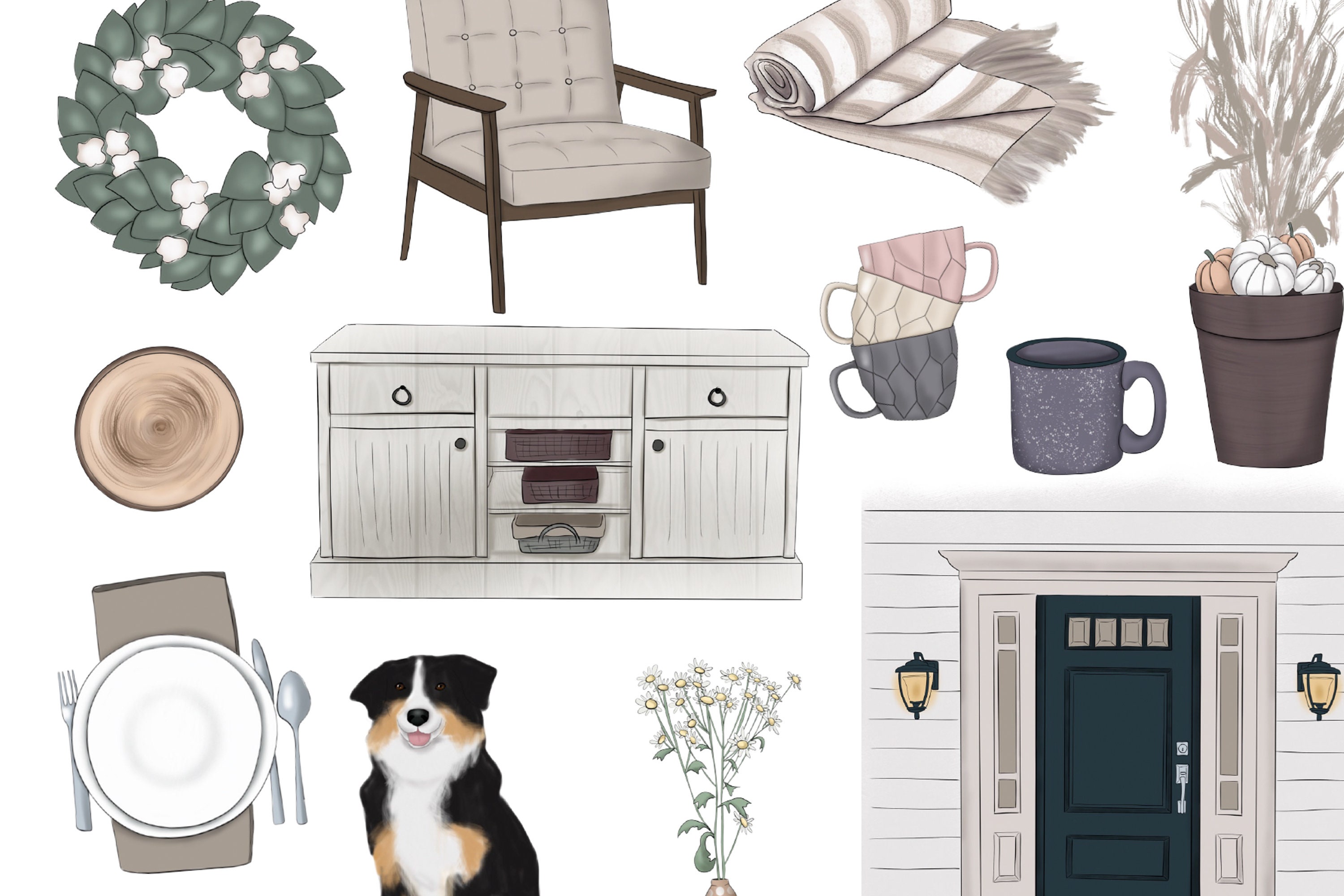 Farmhouse Digital Stickers for Goodnotes, Melanin Stickers, Icons ...