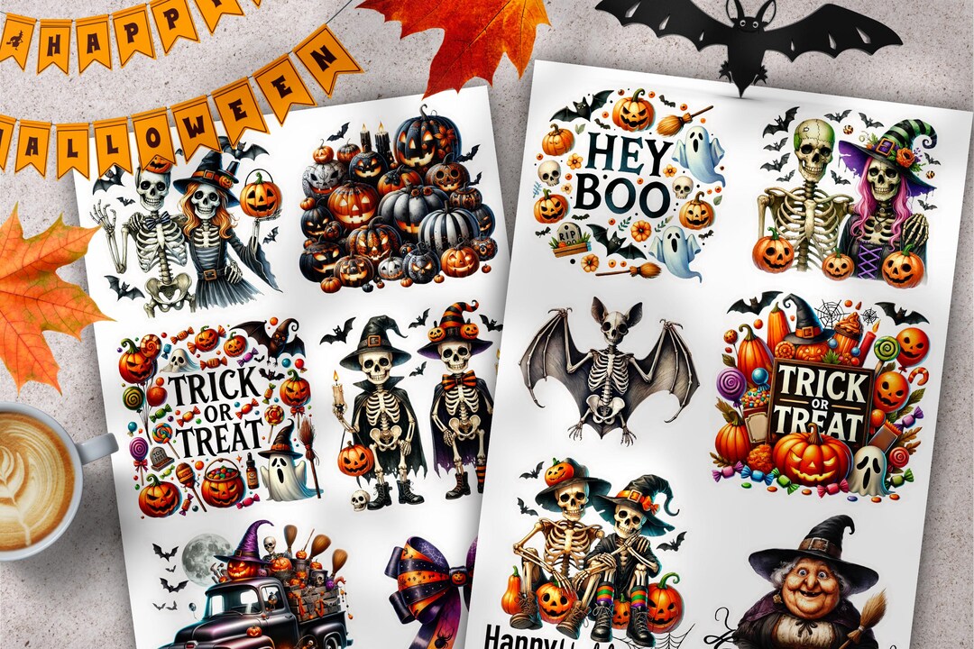 Halloween Planner Stickers: Printable Scrapbook Stickers (digital ...