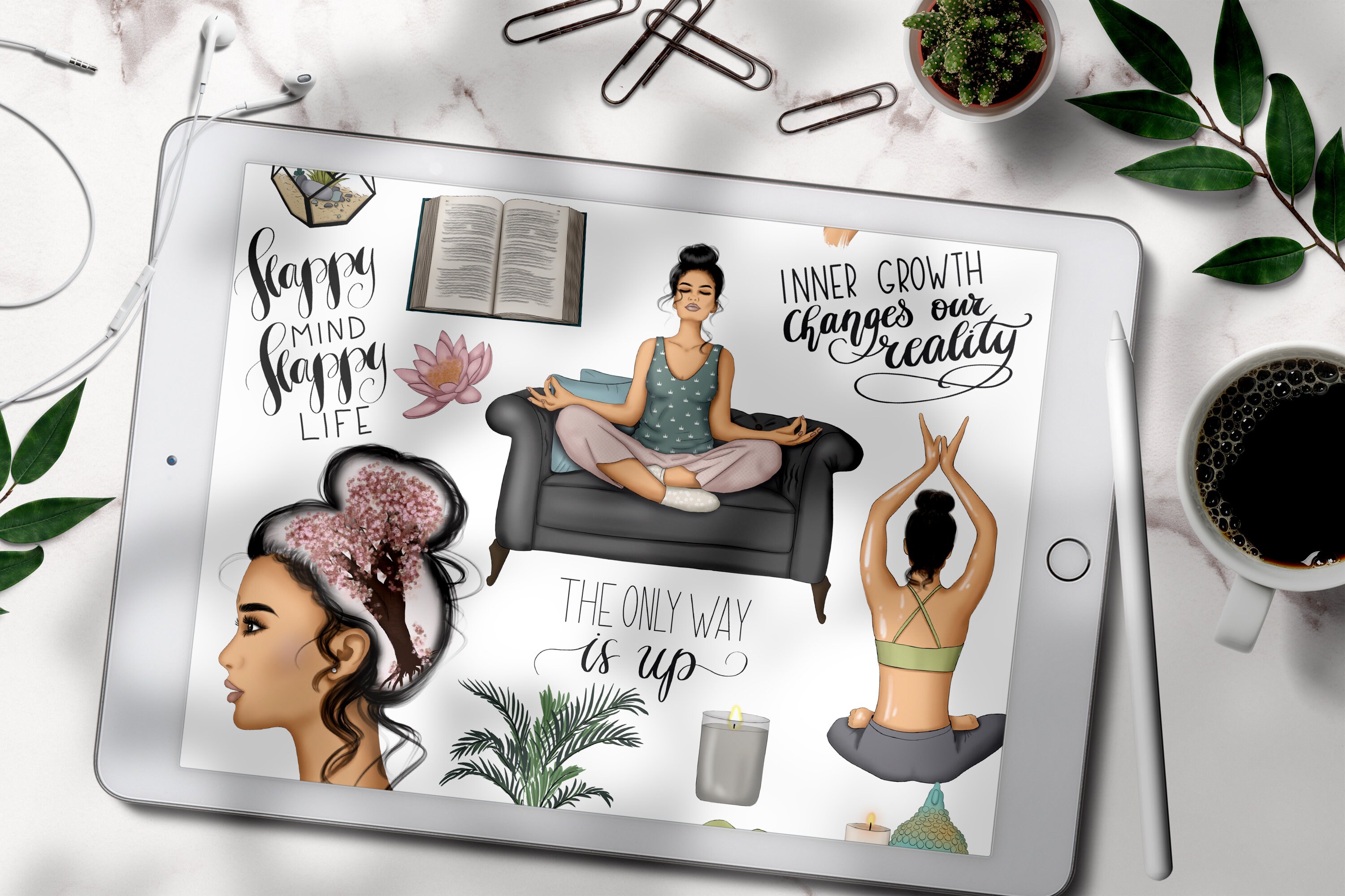 Mindfulness Stickers, Mental Self Care,digital Stickers,goodnotes 5 ...