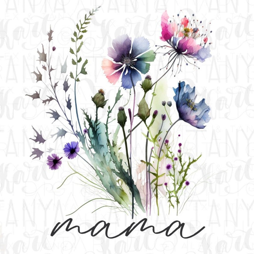 Mama Floral PNG Designs, Commercial Use, Digital Download for Mothers ...