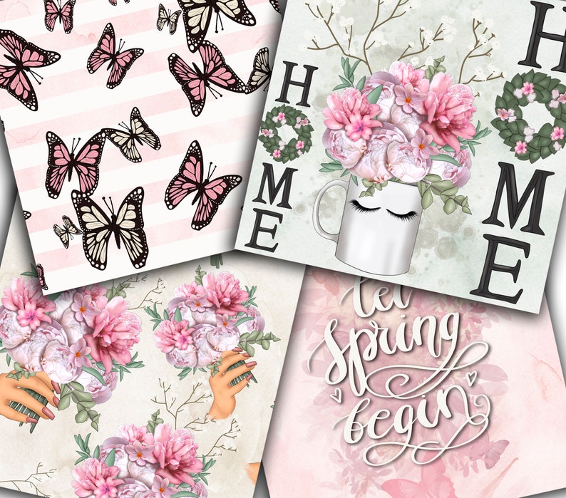 Spring Digital Paper Floral Background Flower Digital Paper - Etsy