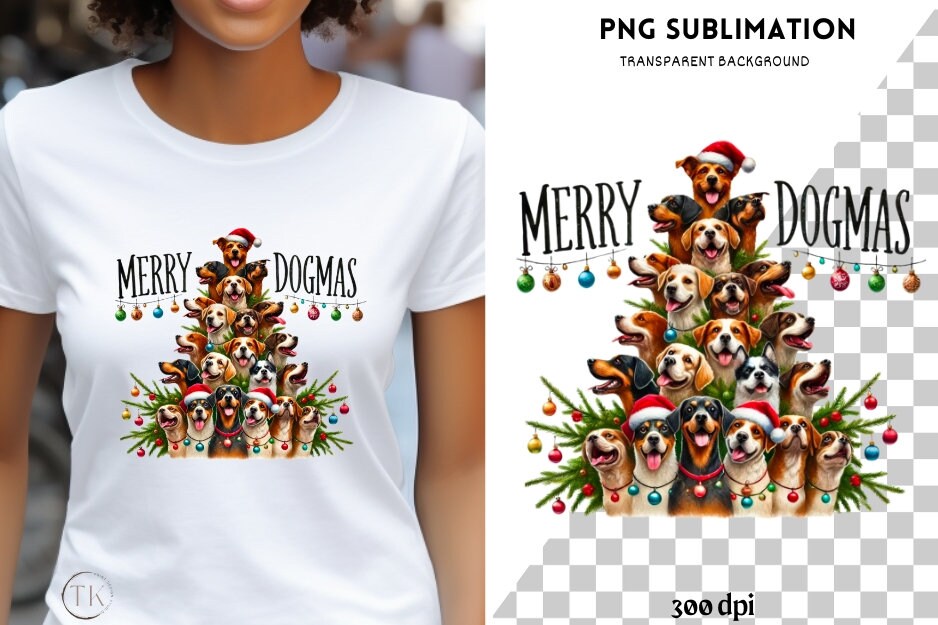 Merry Dogmas Transparent Christmas Animal, PNG Digital Download for ...