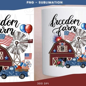 Freedom Farm Png for Sublimation, Windmill 4th of July Png File ...
