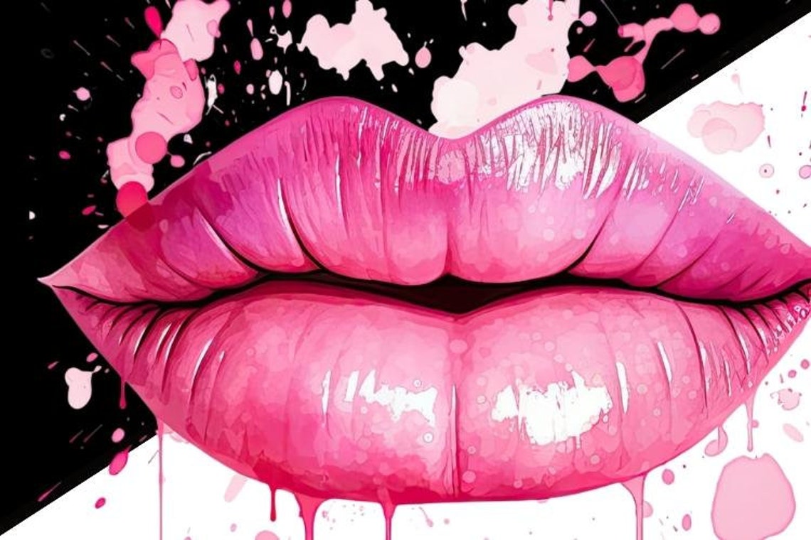 Love Pink Lips PNG Digital Download - Sublimation Designs for Valentine ...