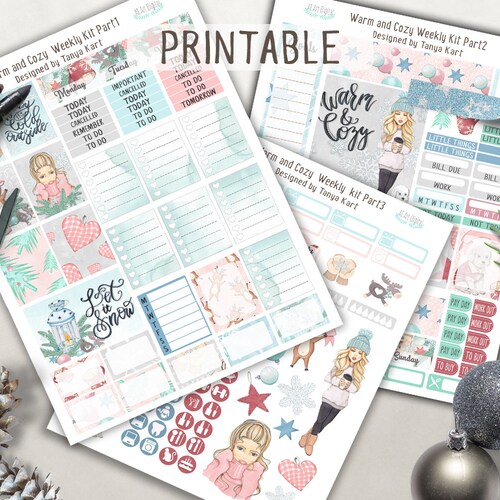 Printable Planner Stickers Christmas Stickers December Kit | Etsy