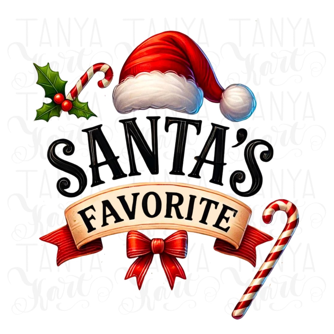 Santa's Favorite Retro Christmas PNG Digital Print for Card Making and ...