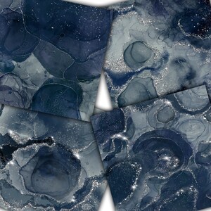 Navy Blue Agate, Digital Papers, Silver Shine, Scrapbook Paper, Blue ...