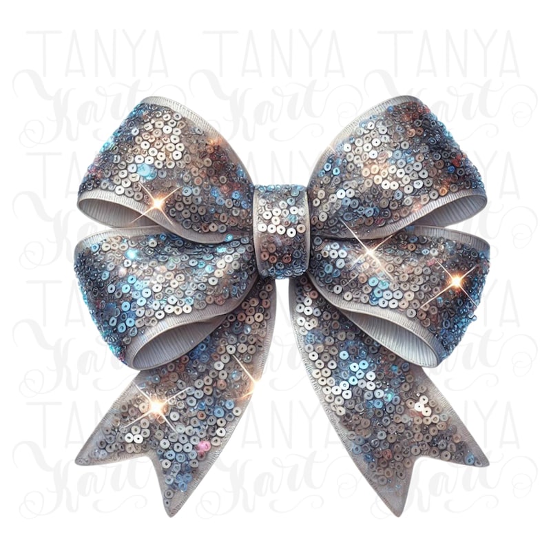 Silver Christmas Bow - Etsy