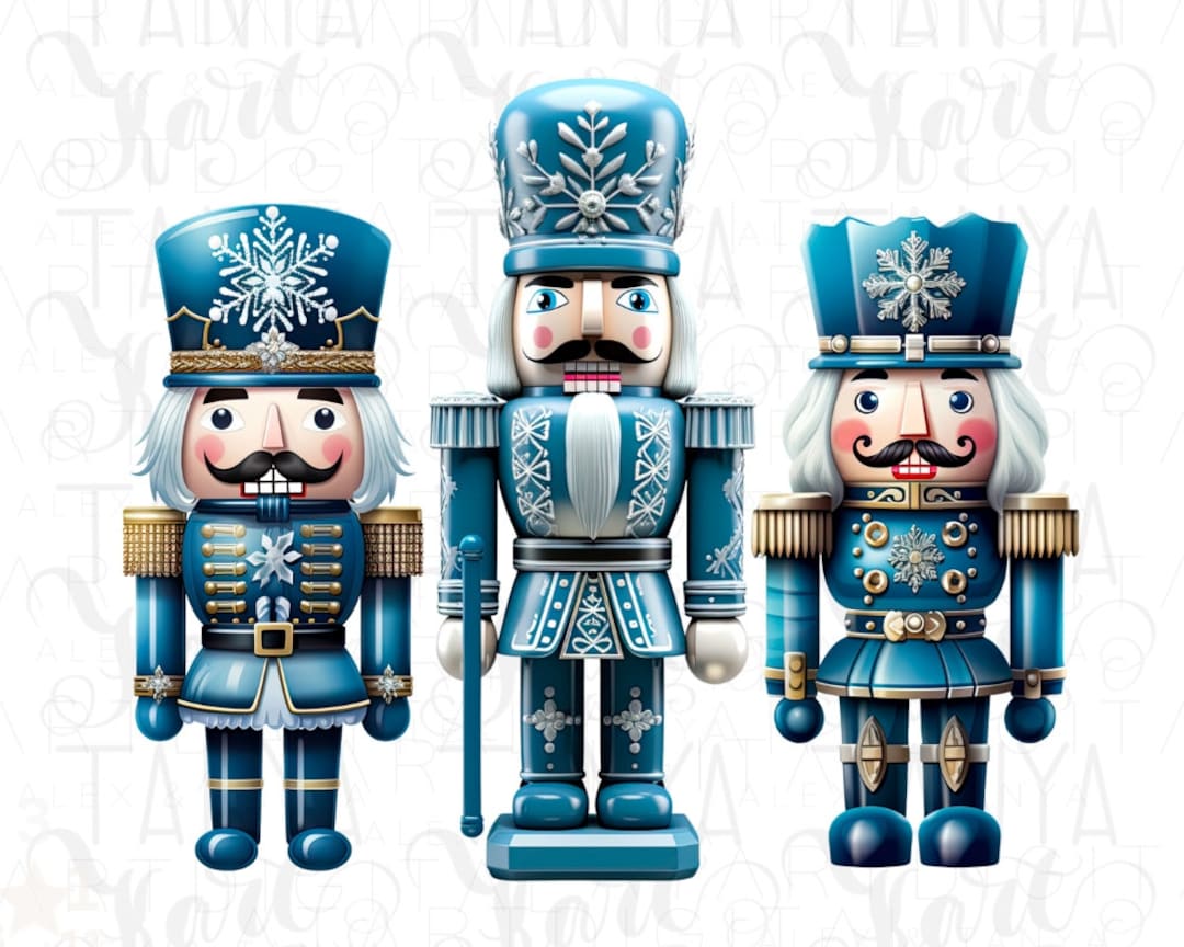 Blue Christmas Nutcracker PNG - Instant Download Printable Art for ...