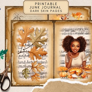 African American Fall Junk Journal Kit, Printable Digital Download ...