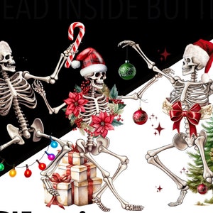 Dancing Skeleton Christmas, Dead Inside but It's Christmas, Spooky ...