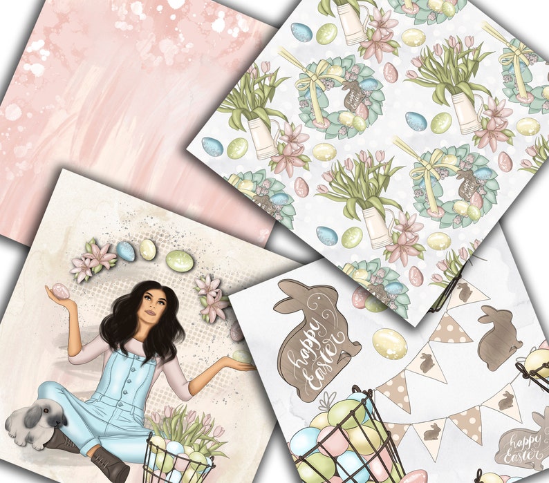 Easter Pattern Digital Papers Spring Patterns Planner - Etsy