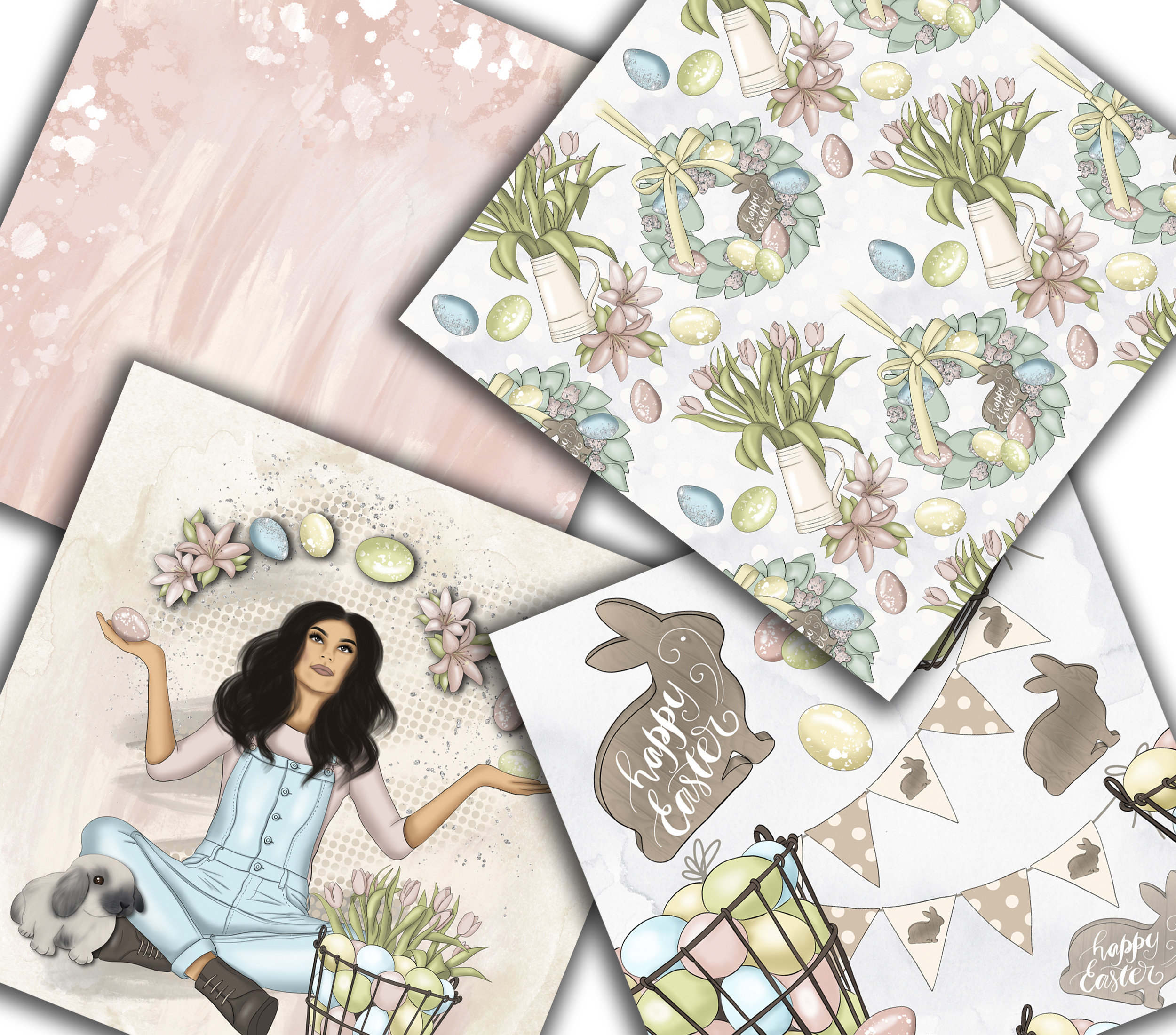 Easter Pattern Digital Papers Spring Patterns Planner - Etsy