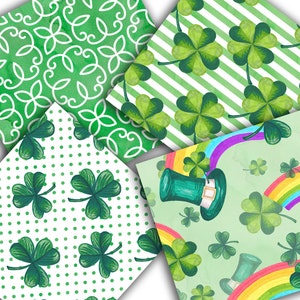 St Patricks Paper, Seamless Pattern, Girly Digital Paper, Spring ...