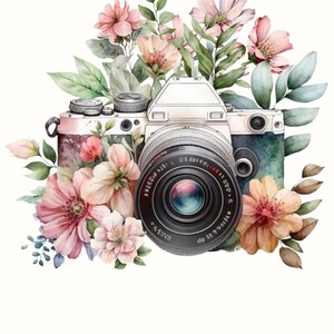 Floral Camera PNG: Vintage Pink Flowers Design (digital Download) - Etsy