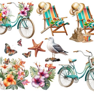 Summer Fashion Girl Tropical Leaves PNG Clipart for Planner Stickers ...