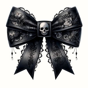 Dark Gothic Bow Sublimation Print, Watercolor Halloween Shirt PNG ...