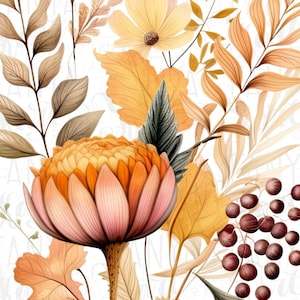 Autumn Flower Digital Download: Fall Floral Graphic for Planner ...