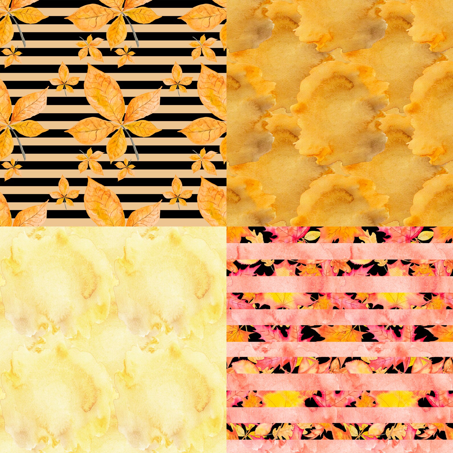 Autumn Seamless Orange Fall Pattern Leaves Digital Paper - Etsy