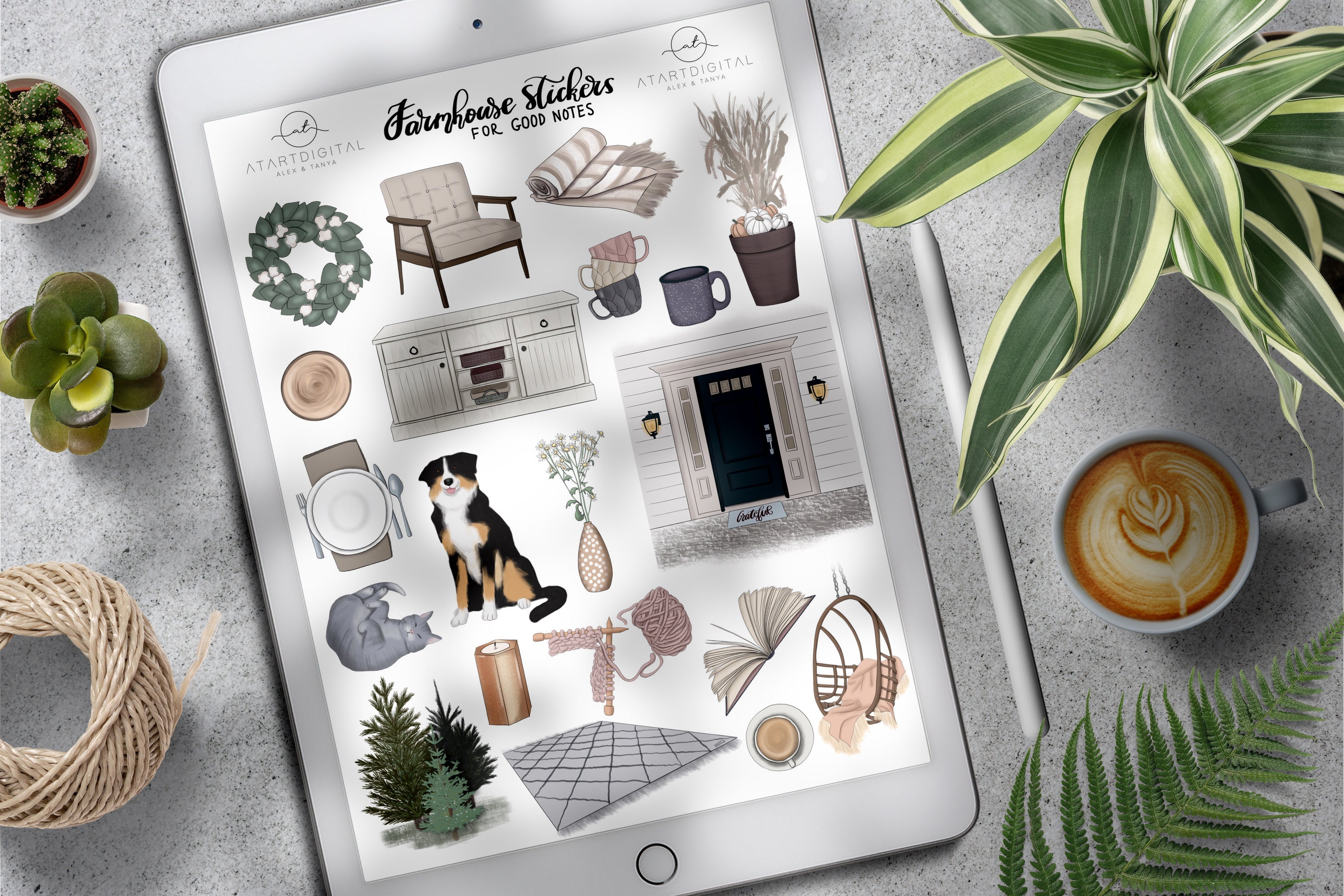 Farmhouse Digital Planner Stickers for Goodnotes Spring - Etsy