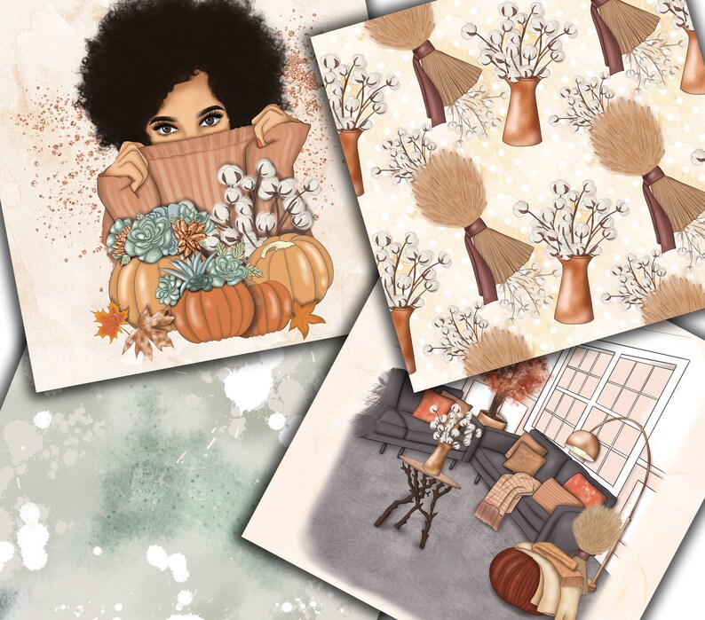 Autumn Patterns, Fall Digital Paper, Planner Supplies, Fall Seamless ...