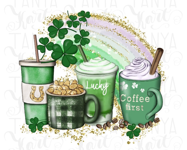 Patricks Day Coffee St Patrick Rainbow Glitter Coffee Cup - Etsy