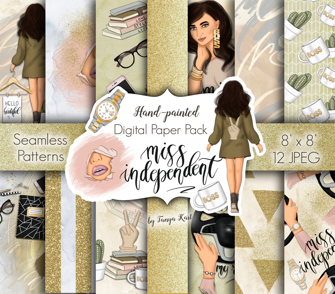 Gold Digital Papers, Planner Supplies, Fashion Patterns, Planner Papers ...