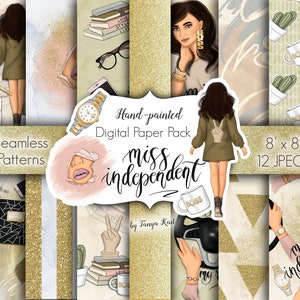 Gold Digital Papers, Planner Supplies, Fashion Patterns, Planner Papers ...