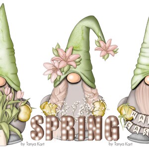 Spring Easter Gnomes PNG Clipart - Instant Download for Commercial Use ...