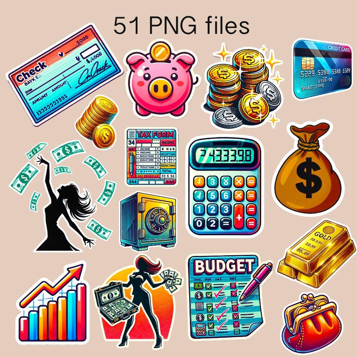 Financial Planner Stickers, Money Icons, Finance Stickers,financial ...