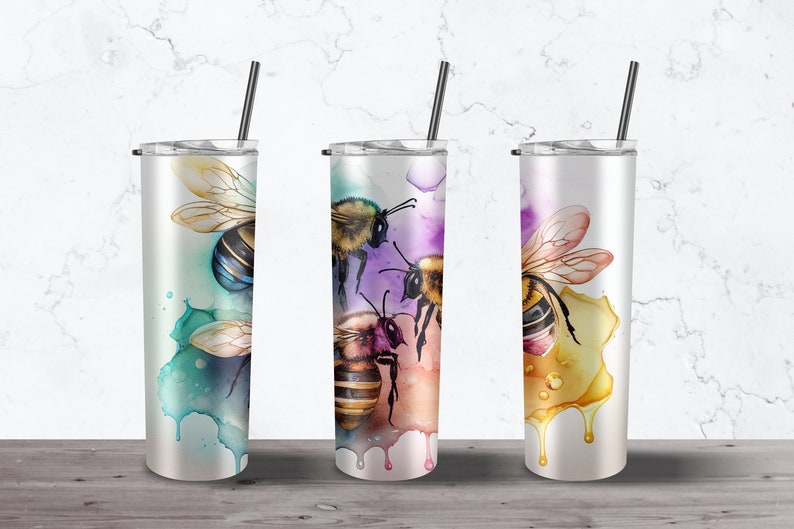 Bee Tumbler Wrap 20oz Skinny Tumbler Bee Lover Gift - Etsy
