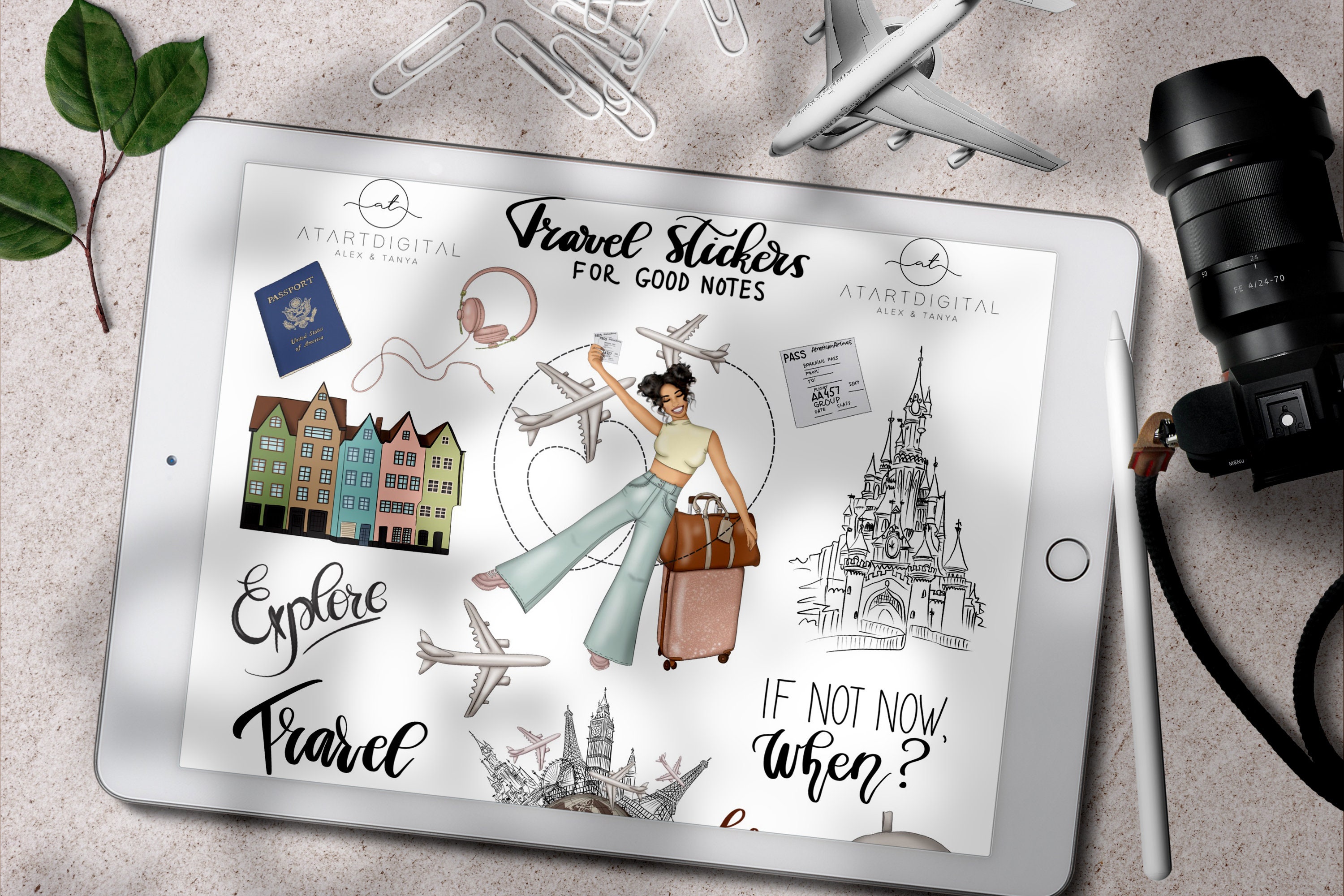 Goodnotes Stickers Travel Icons Goodnotes 5 Ipad Planner - Etsy