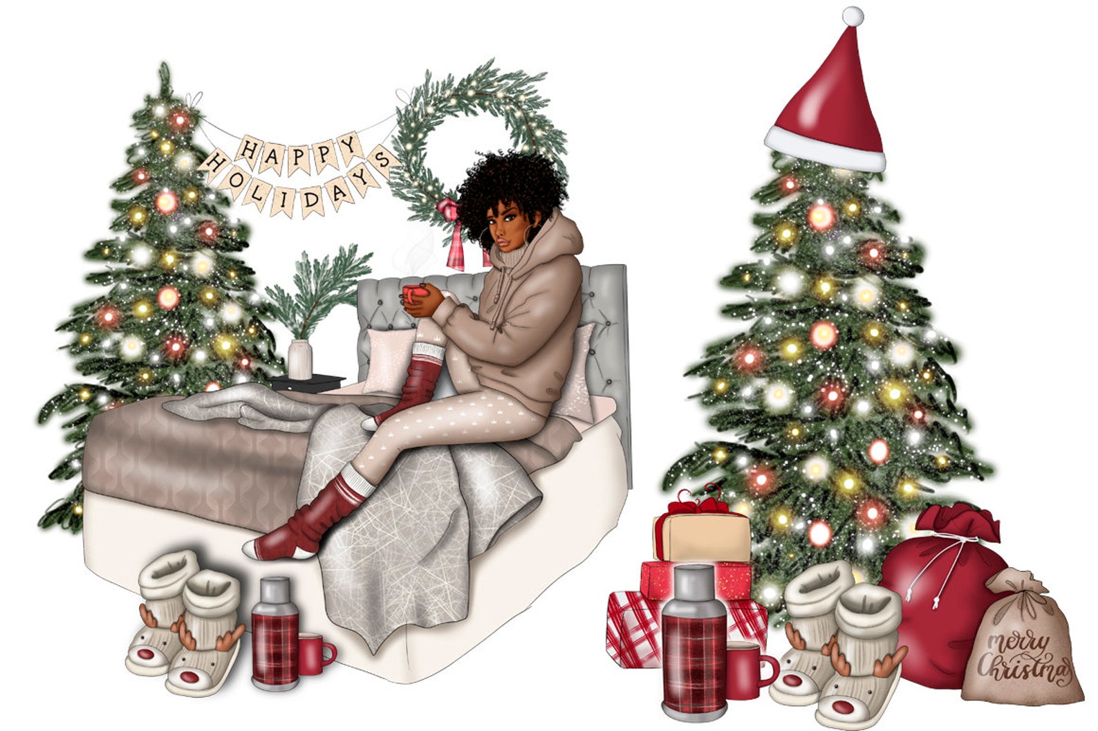 Christmas Girl Png Clipart, Merry Christmas Png, I Believe in Santa ...