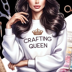 Crafting Queen Sublimation Design Instant Download Craft Girl Logo PNG ...