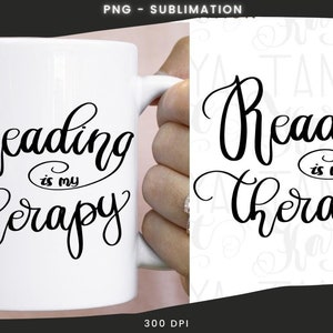 Reading is My Therapy Png, Lettering Image, Minimalist Simple, Craft ...