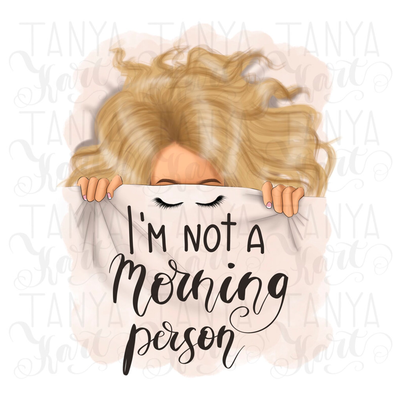 I'm Not A Morning Person Blonde Girl Sublimation - Etsy