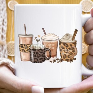 Leopard Texture, Coffee Please Image, Brown Coffee Cups, Hand Drawn ...