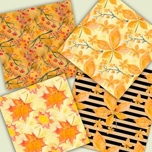 Autumn Seamless, Orange Fall Pattern, Leaves Digital Paper, Digital ...