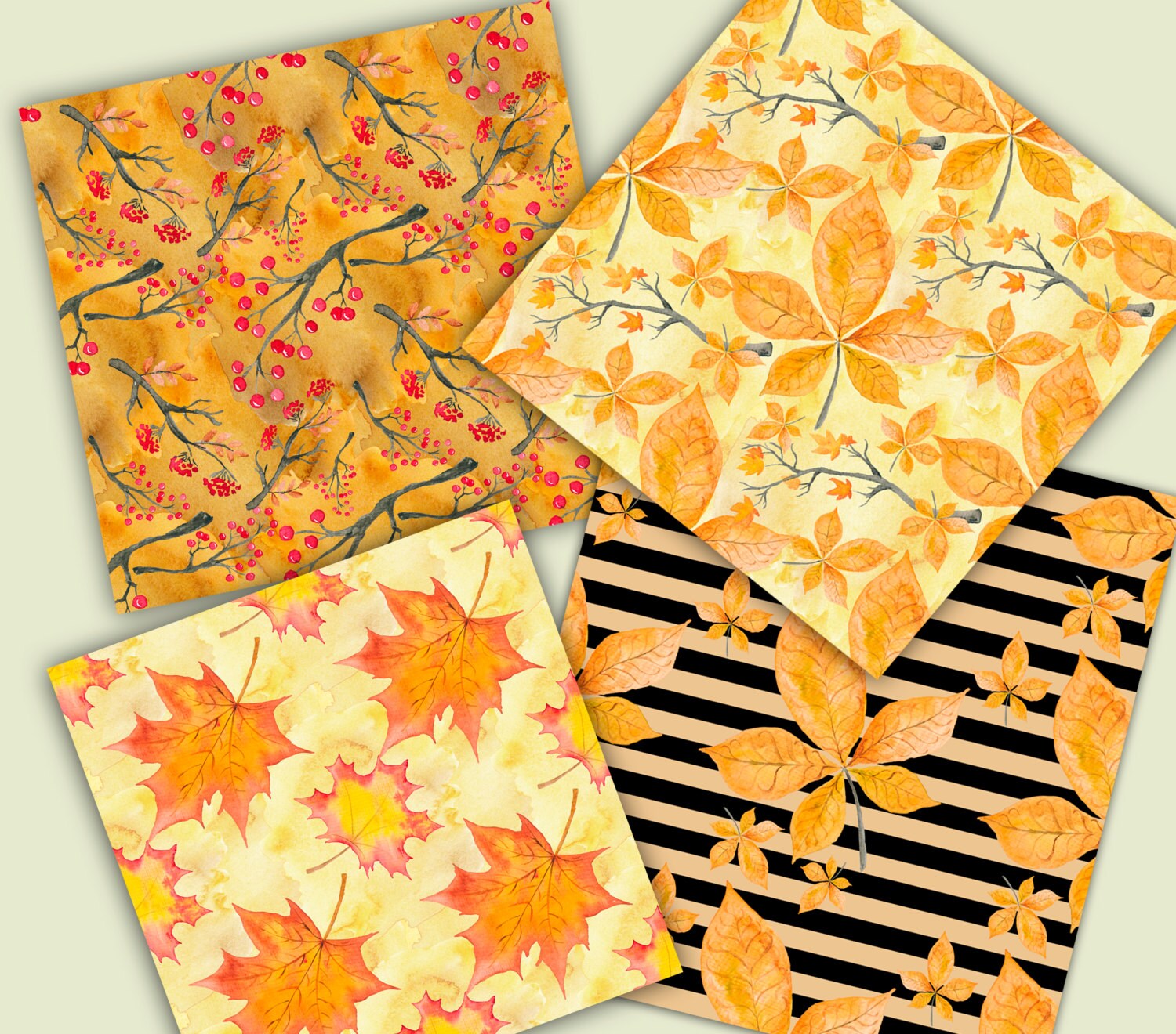 Autumn Seamless Orange Fall Pattern Leaves Digital Paper - Etsy