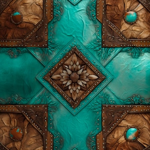 Cowhide Western Turquoise Digital Papers Designs, Cowhide Pattern Jpg ...
