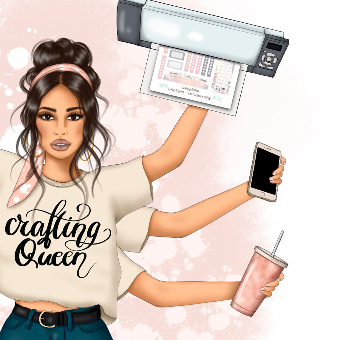 Sublimation Design, Crafting Queen, Craft Png, Craft Woman, Crafting ...
