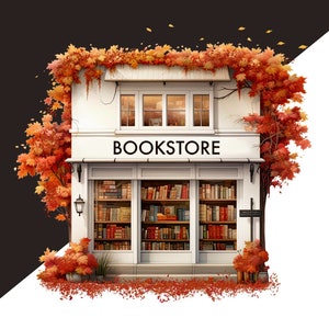Autumn Bookstore Digital Fall Designs for Fall Home Decor, Kindle ...
