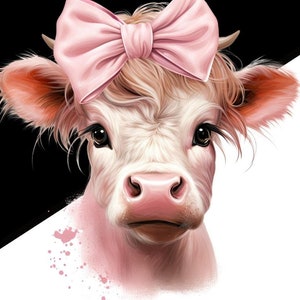 Little Pink Cow PNG Digital Download for Sublimation Prints and T-shirt ...