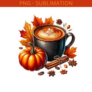 Cozy Autumn PNG Digital Download, Fall Coffee Mug Sublimation Design ...