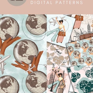 Travel Digital Paper, Adventure Design, Flight Papers, African American ...
