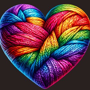 Love Hearts Clipart, Rainbow Color PNG for Valentines Day Crafts ...