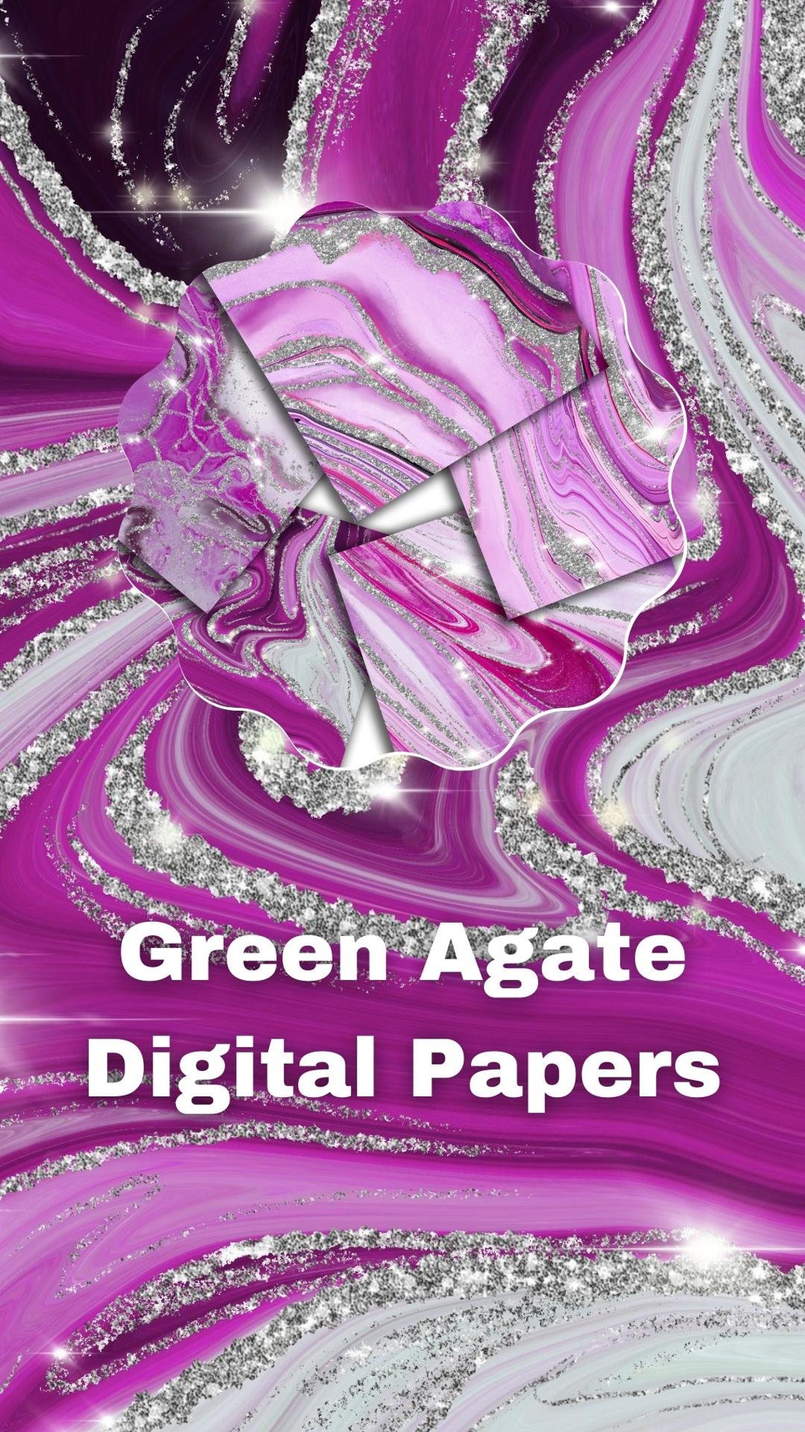 Pink Agate Marble Texture Silver Shine Marble Papers Agate - Etsy